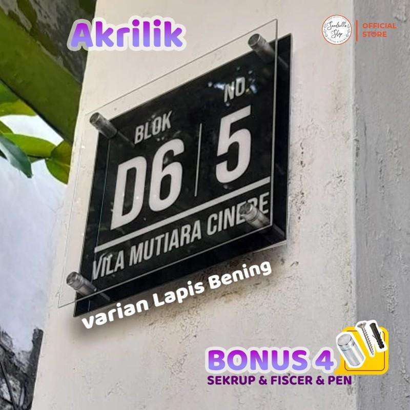 Jual Custom Nomor Rumah Akrilik Papan Alamat Nomer Rumah Acrylic Akmnr9 ...