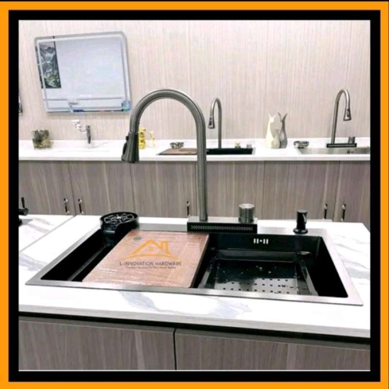 Promo Termurah Kitchen Sink Waterfall Wastafel Kran Air Mancur Bak Cuci ...