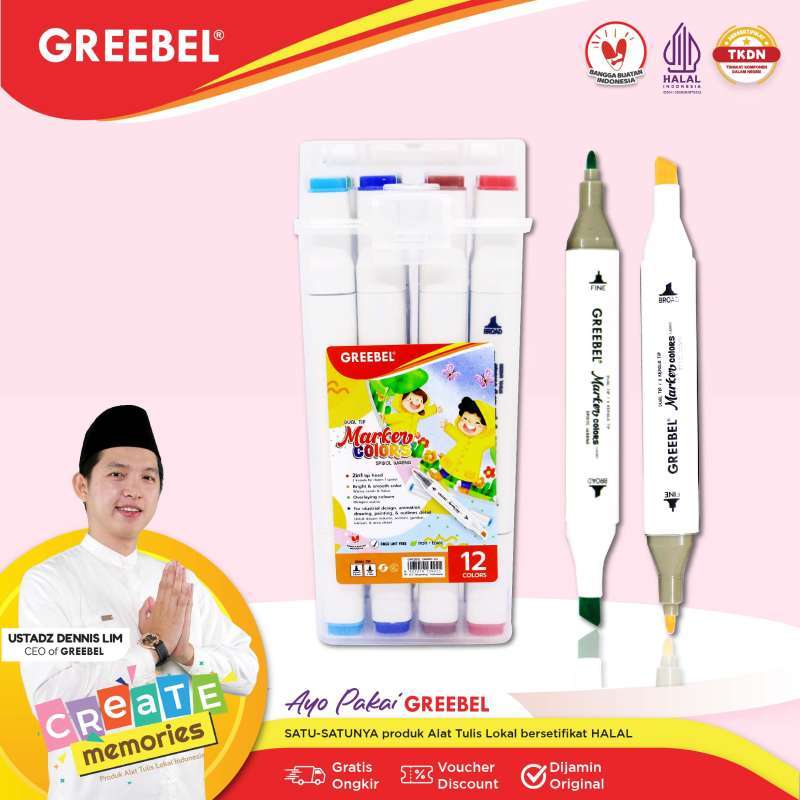 Promo Greebel Water Marker Dual Head/spidol Sketsa/water Based Marker ...