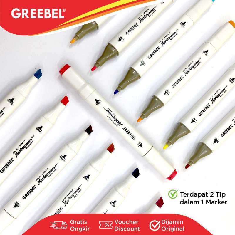 Promo Greebel Water Marker Dual Head/spidol Sketsa/water Based Marker ...