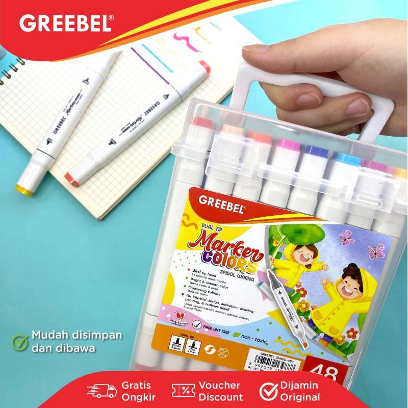 Promo Greebel Water Marker Dual Head/spidol Sketsa/water Based Marker ...