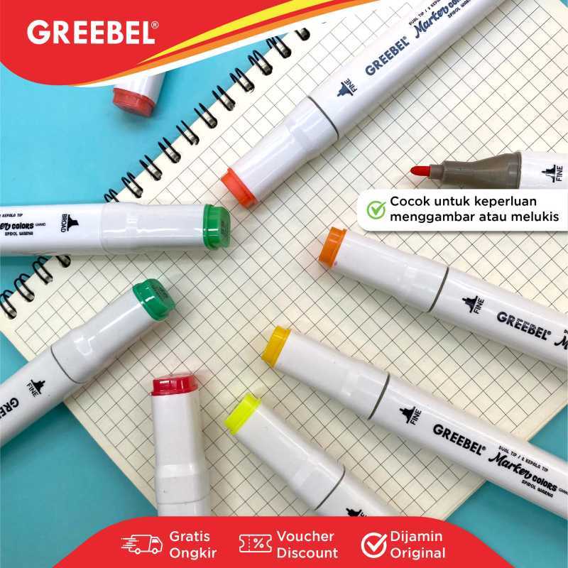 Promo Greebel Water Marker Dual Head/spidol Sketsa/water Based Marker ...