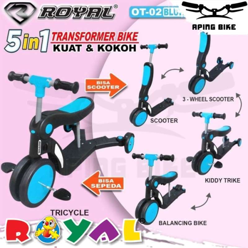 Promo Scooter Royal Ot-02 5in1 Sepeda Roda Tiga Balance Bike Tricycle ...