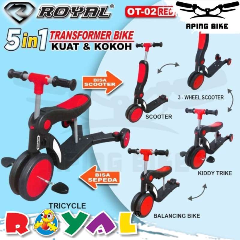 Promo Scooter Royal Ot-02 5in1 Sepeda Roda Tiga Balance Bike Tricycle ...
