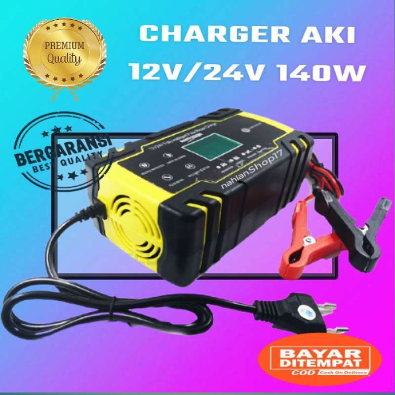 Promo Charger Accu Aki Mobil Motor 12v/24v 140w Dengan Lcd 4-8 Ampere ...