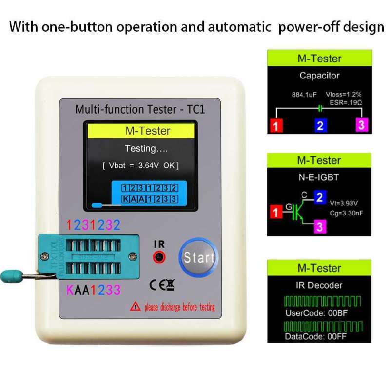 Promo Box Multifunctional Tester Transistor Full Color Graphic Display ...
