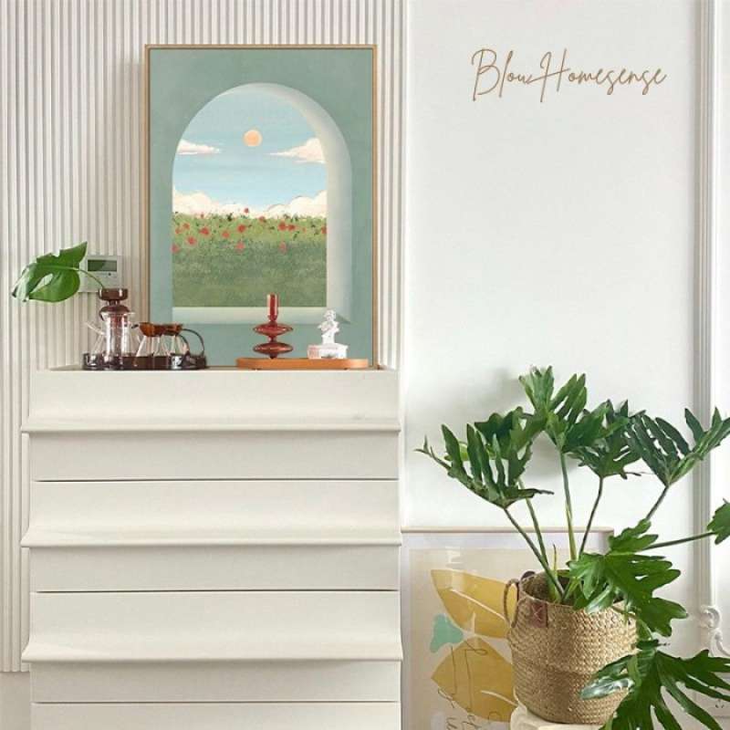 Promo New Lukisan Dinding Aesthetic Nordic Simple Sunset Sunrise Frame ...