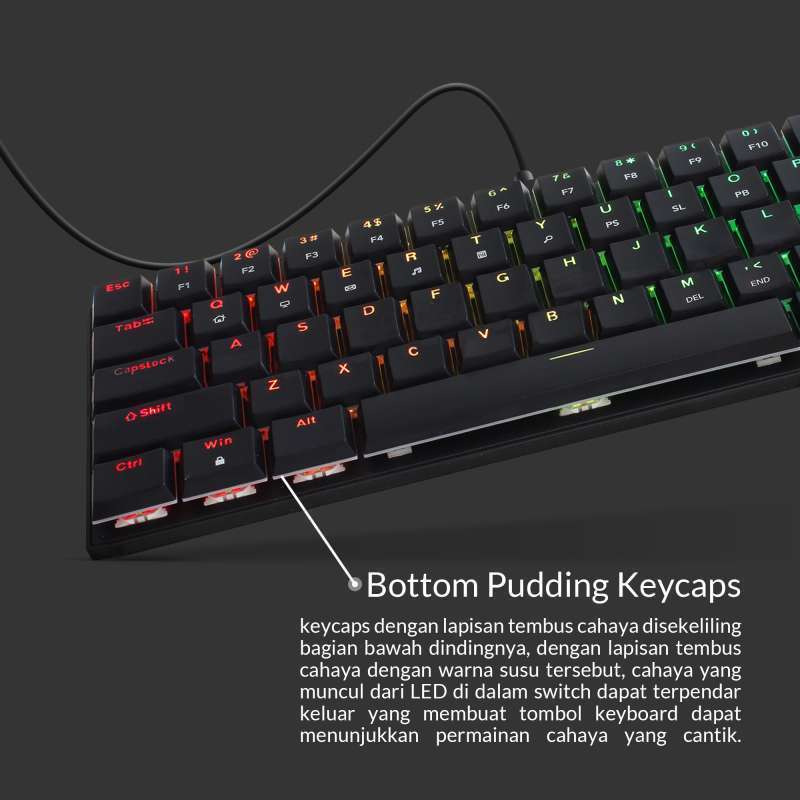 Jual Keyboard Gaming Digital Alliance 60% Rgb Low Profile Mechanical ...
