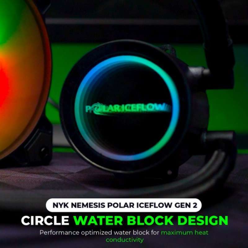 Jual Fan Liquid Cooler Dual Fan Rgb Nyk Nemesis Polar Ice Flow Gen2 Di ...