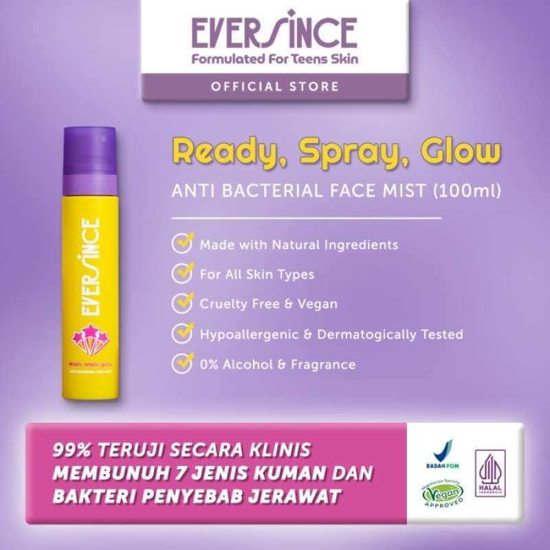 Jual Eversince Ready, Spray, Glow Antibacterial Face Mist 100ml Di Seller Yama - Cengkareng ...