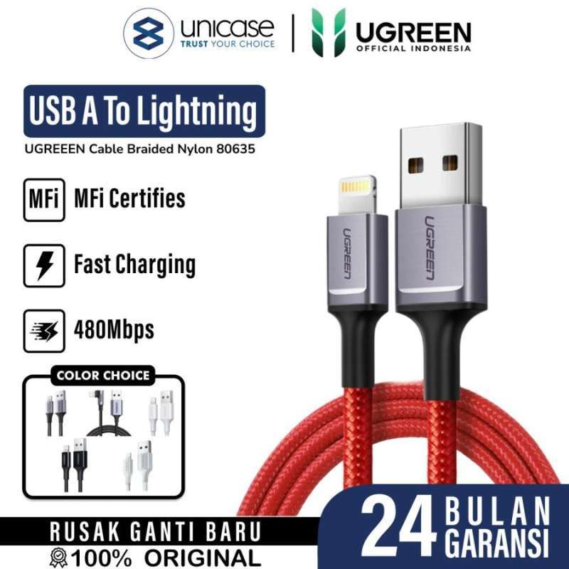 Promo Cable Data Usb A To iPhone Lightning Mfi Ugreen Kabel Fast Charging - Us155 White 0.25m ...