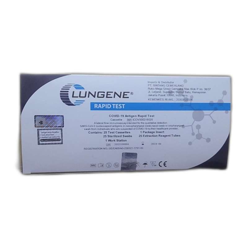 Jual Lungene Swab Antigen Biru Akl Hologram Isi 25 Pcs Rapid Test ...
