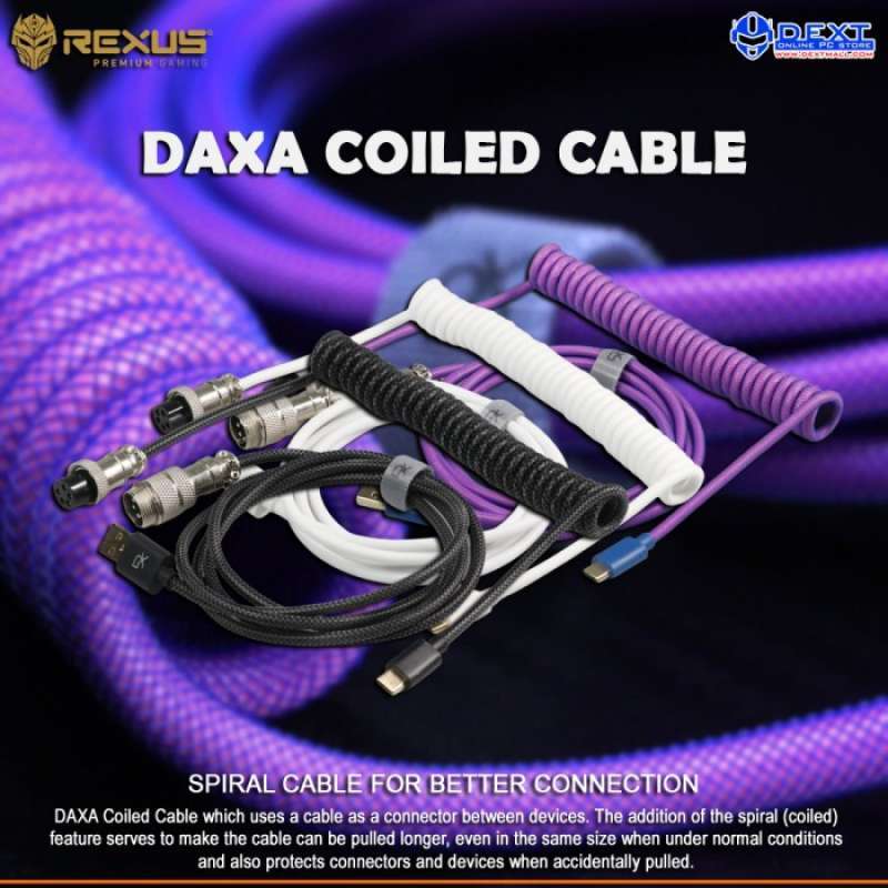 Jual Rexus Coiled Kabel Daxa Dx-cc1 Usb Type C For Mechanical Keyboard ...
