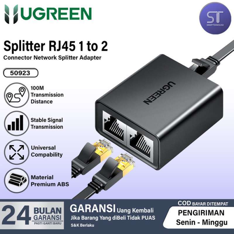 Jual Connector Sambungan Kabel Lan Rj45 Barel / Splitter 1 To 2 Ugreen ...