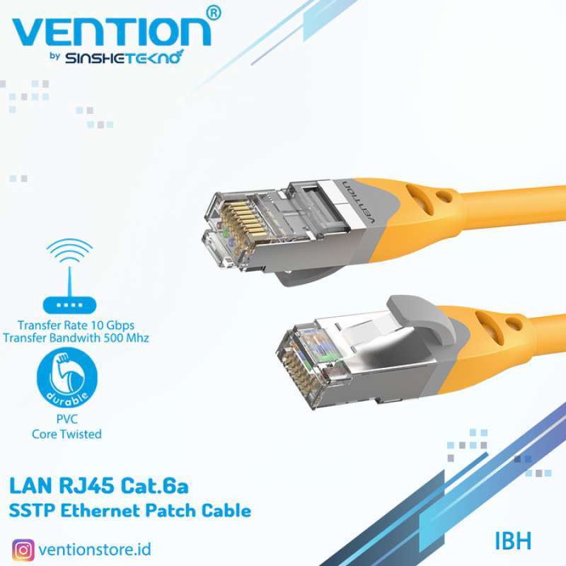 Jual Vention Ibh 10m Kabel Lan Cat6a Cat6 Ethernet Rj45 Gigabit Sstp Sftp - Abu-abu Di Seller ...