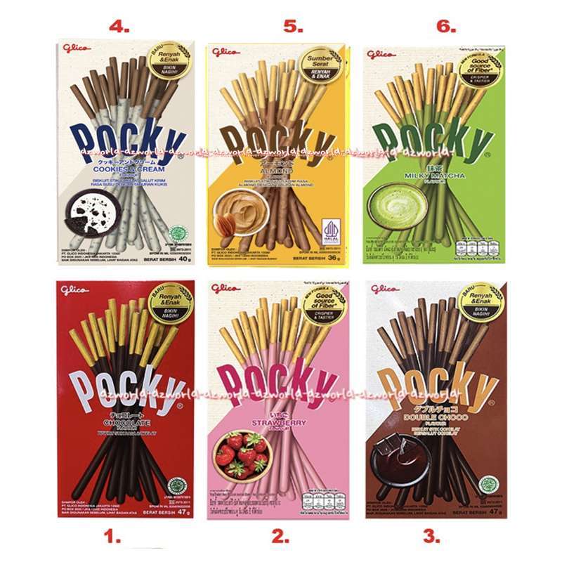 Jual Glico Pocky Biskuit Stick Rasa Cookies Cream Choco Almond Matcha ...