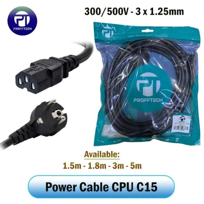 Jual Kabel Power Cpu. 1.8 Meter. Ketebalan 3 X 0.75 Milli. 10 Am, 250 V ...