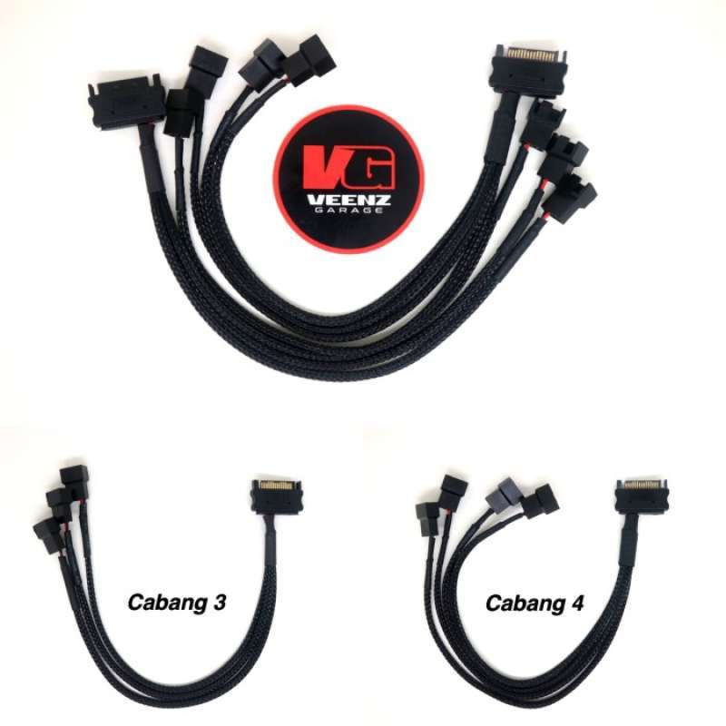 Jual Kabel Splitter Fan Hub Sata To 4 Pin Pwm Connector - Cabang 4 Di ...
