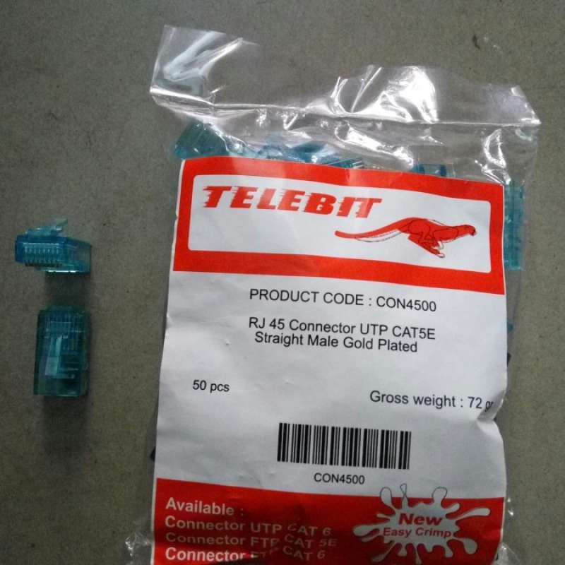 Jual Telebit Rj45 Utp Cat 5e Gold Plated Rj 45 Di Seller Velvet Store ...