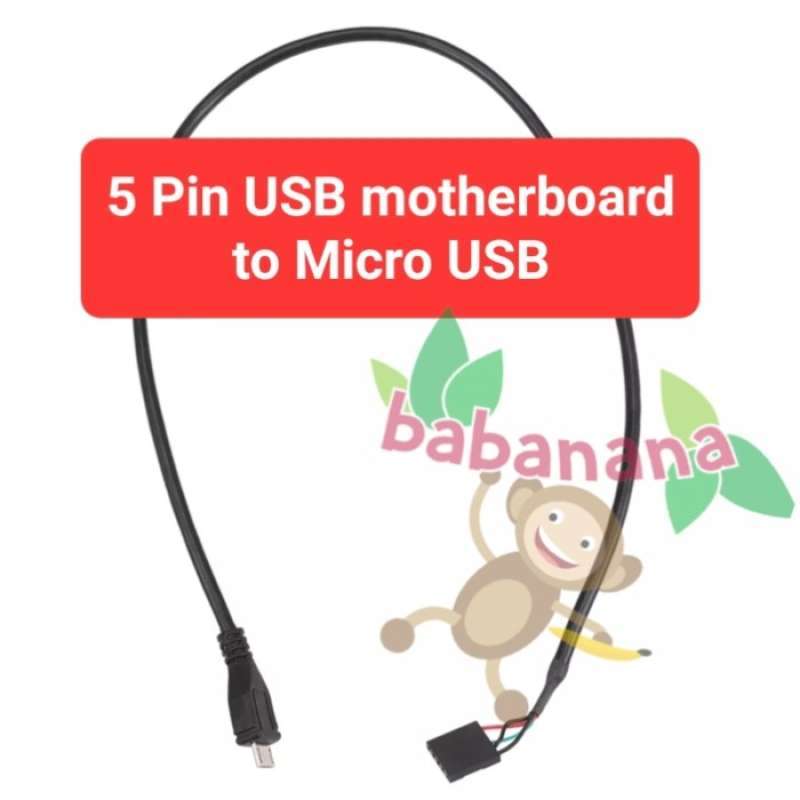 Jual 5 Pin Usb Header Motherboard To Micro Usb Aio Cable Kabel ...