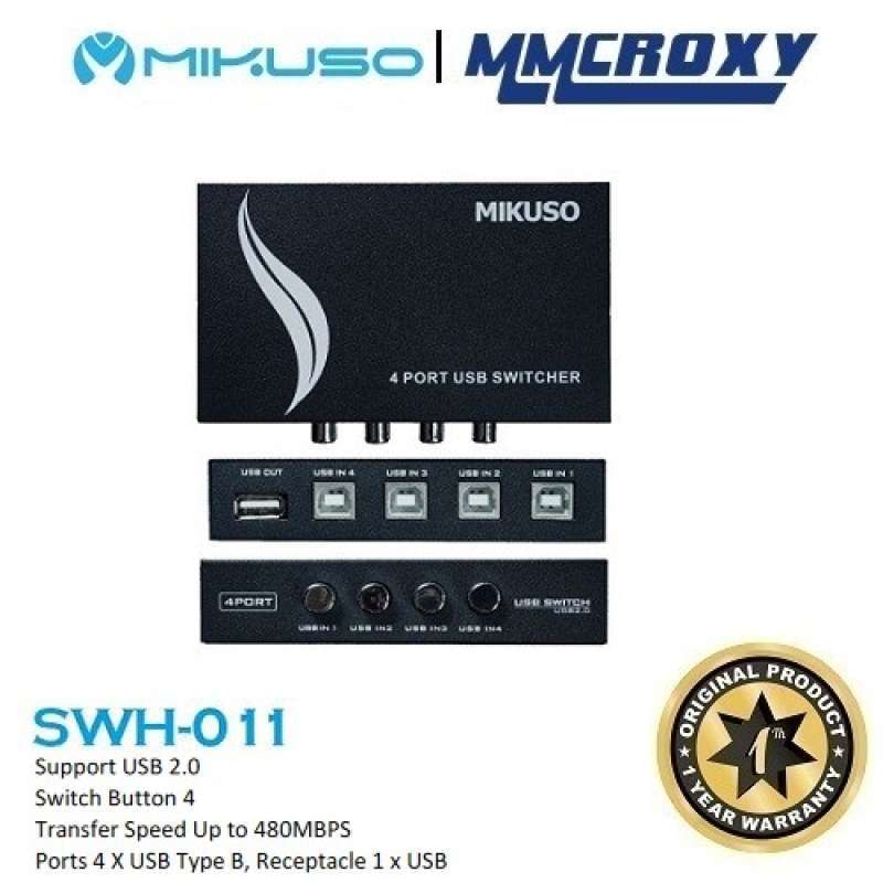 Jual Usb Switch 4 Port Usb Mikuso Swh 011 - Mikuso Swh-011 Usb Switch ...