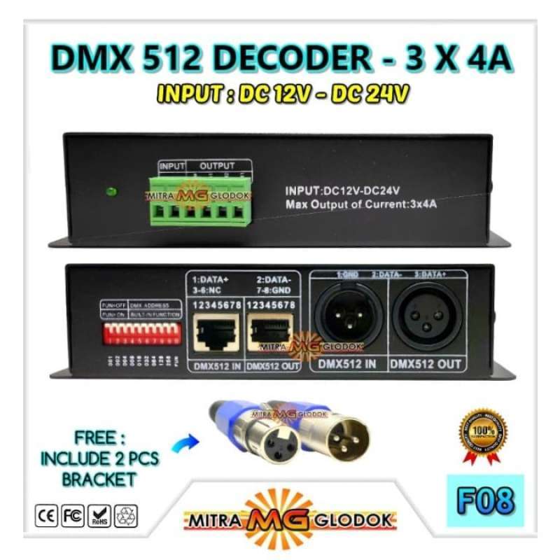 Jual Dmx 512 Controller Decoder 3 X 4 A ~ 12v-24v Di Seller Kingyo ...