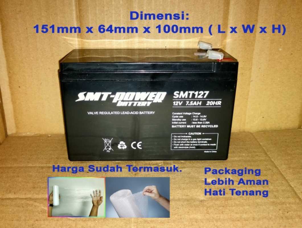 Jual Baterai Aki Kering Ups Vrla Mf Sla Smt-power Smt127 12v 7.5ah 7ah ...