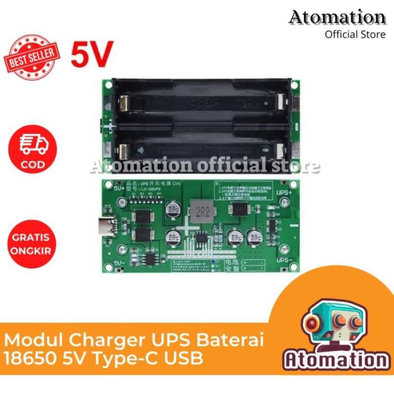 Jual Modul Ups Mini Charger Charging Baterai Battery 18650 Dc-dc Step ...