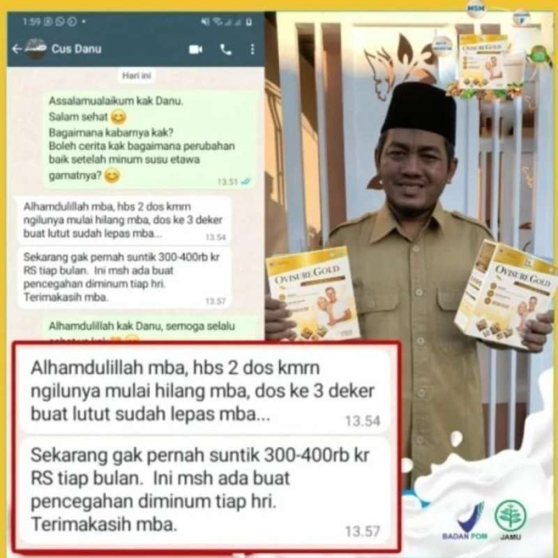 Jual New Ovisure Gold Asli Susu Atasi Nyeri Sendi Tulang Terbukti Nyata ...