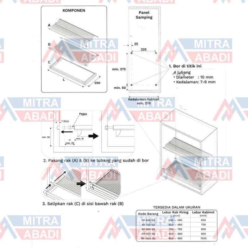 Promo Rak Piring Gantung Huben 90cm 90 Cm Stainless Steel Dish Rack ...