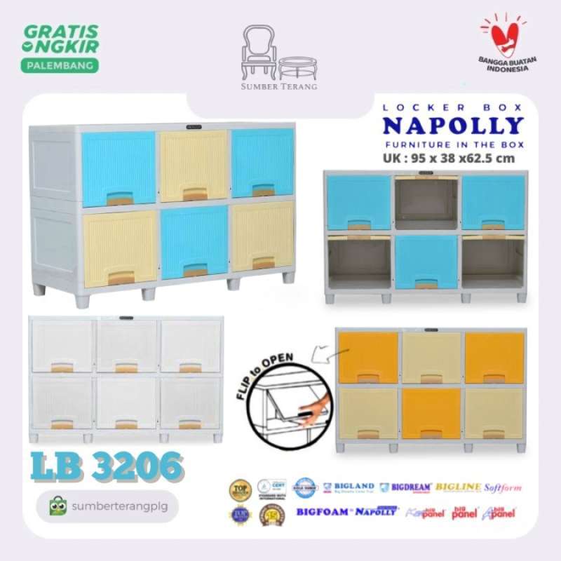 Jual Lemari Plastik Napolly Locker Box Lb 3206 Rak Serbaguna Lemari ...