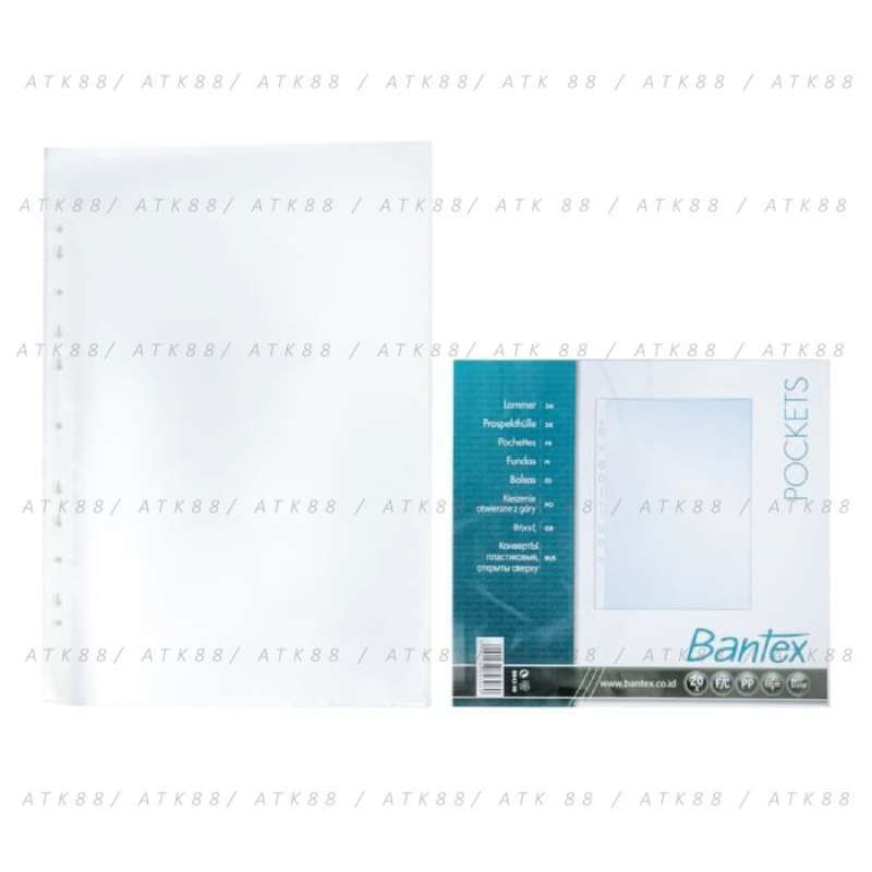 Jual Bantex Pocket Clear (20 Sheets) 0.06mm Thickness Folio #8843 Di ...