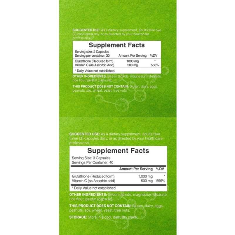 Promo Deal Supplement Glutathione 1000mg Plus Vitamin C 500mg - 60 ...