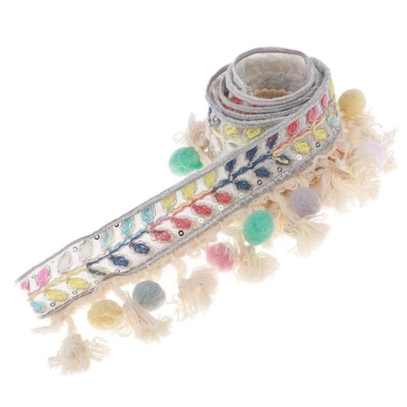 Jual New Lazarahome Pita Renda Rumbai Bola Gaya Etnik, 1 Halaman Dengan ...