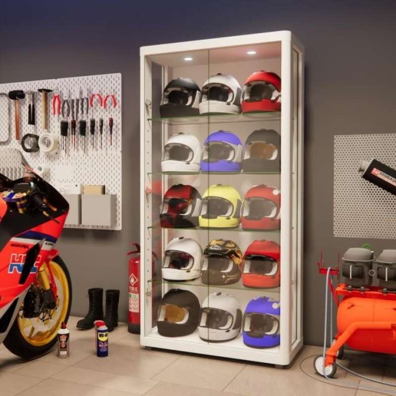Jual Rak Lemari Kaca Helm Shoei Arai Agv Kyt Nhk Bell Simpson Nolan Hjc ...