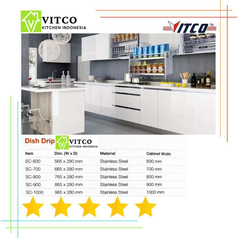 Jual Vitco Stainless Steel Dish Drip / Rak Piring & Gelas Cantik ...