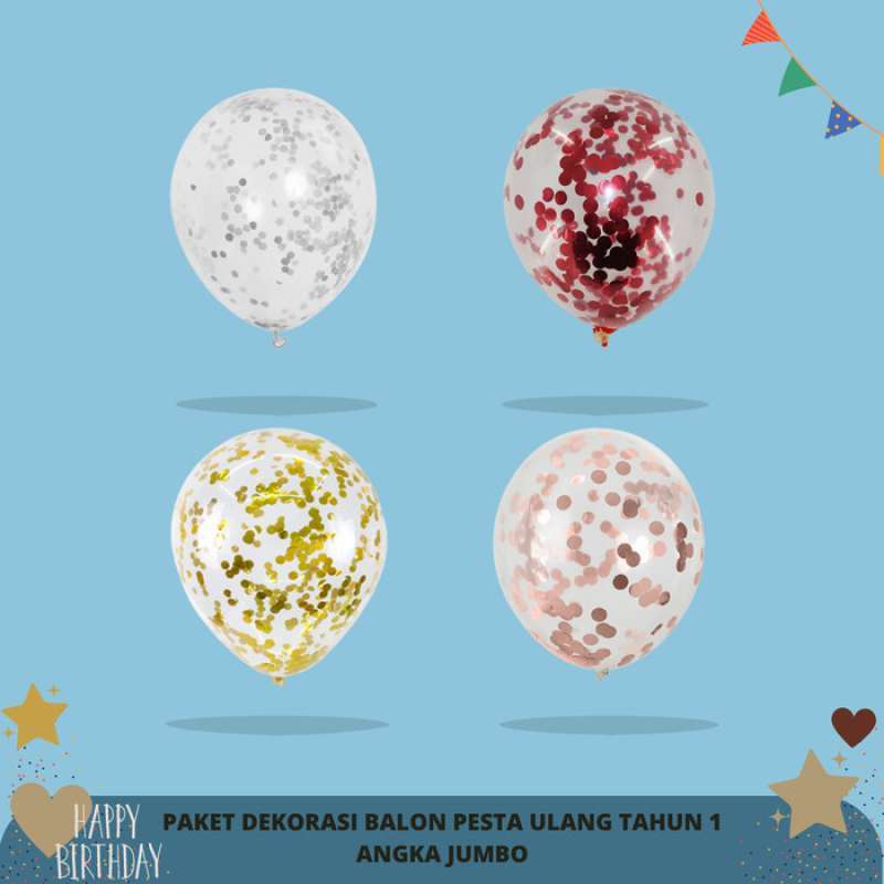 Jual Paket Set Balon Happy Birthday Dan Satu Angka Jumbo Di Seller ...