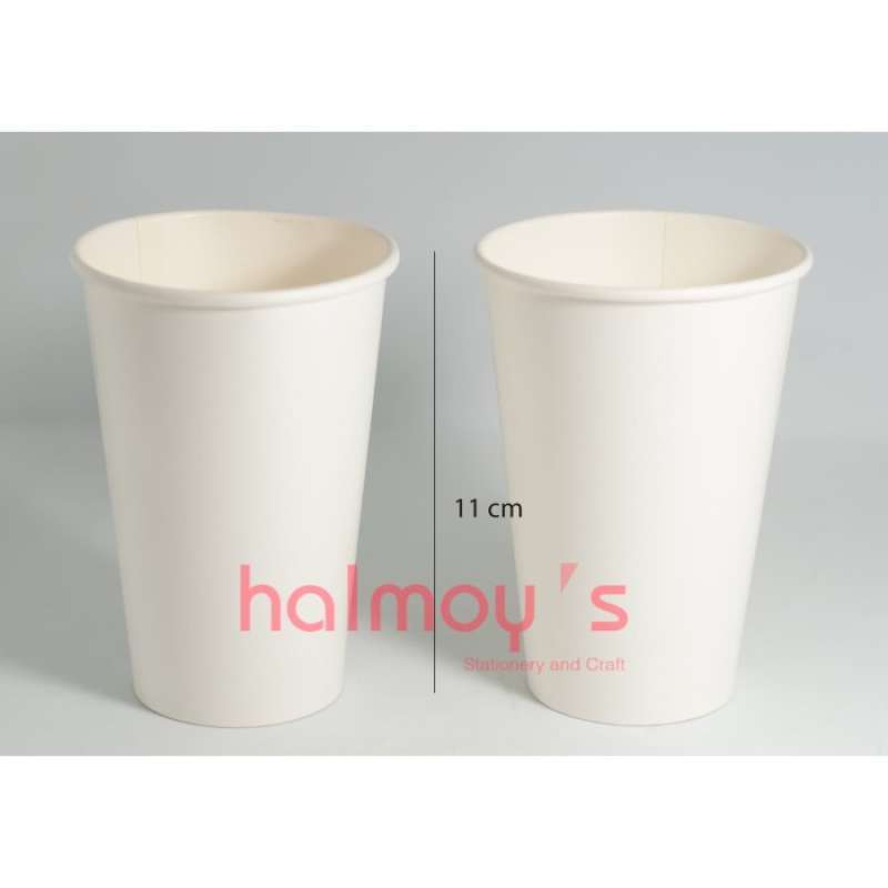 Jual Gelas Kertas / Paper Cup Putih Polos 12 Oz ( 1 Pack = 50 Pcs ) Di Seller Yama - Cengkareng ...