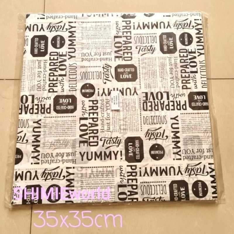 Jual Kertas 35x35cm Bungkus Burger Sandwich Laminating Alas Piring ...