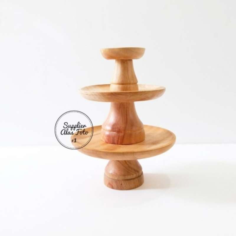 Jual Stand Cake Kayu / Display Putar Dessert Kue / Properti Foto ...