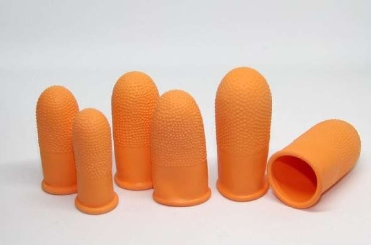 Jual Finger Stall Pelindung Jari 300pcs Orange Latex Rubber Anti Slip ...