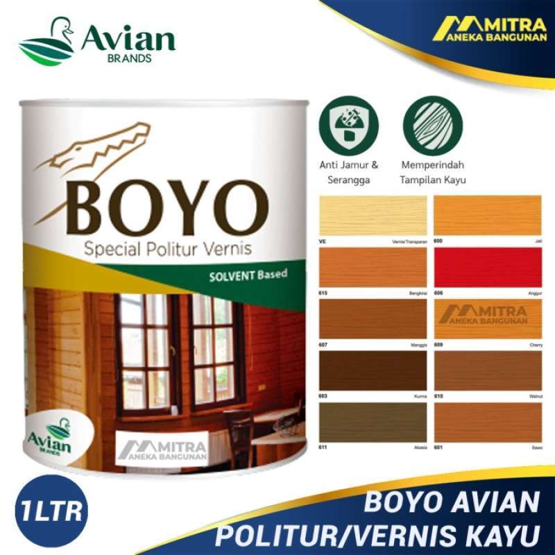 Jual Politur Boyo Avian Anti Rayap Jamur Cat Vernis Plitur Kayu 1 Liter ...