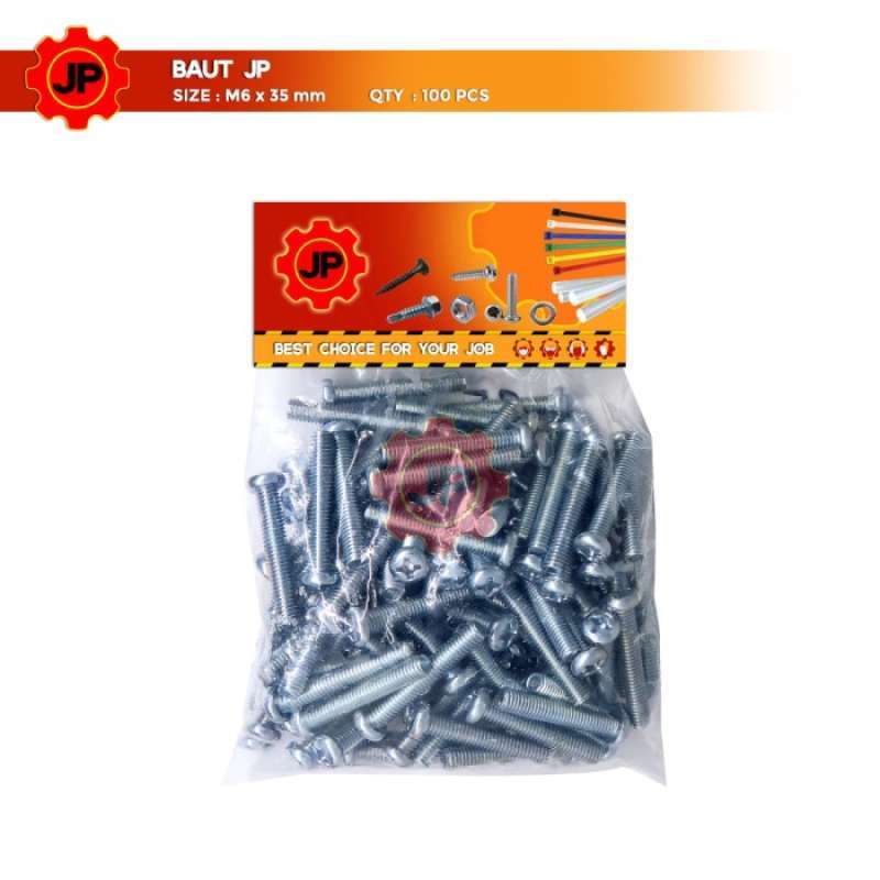 Jual Baut Jp M 6 X 35 Mm - Sekrup Skrup Baut Jp 6x35 M6 X 35 Isi 100 ...