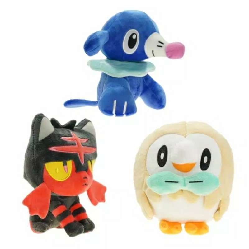 Promo Boneka Pokemon Gen 7 Rowlet Litten Popplio Pokemon Figure Pikachu Diskon 23% Di Seller ...