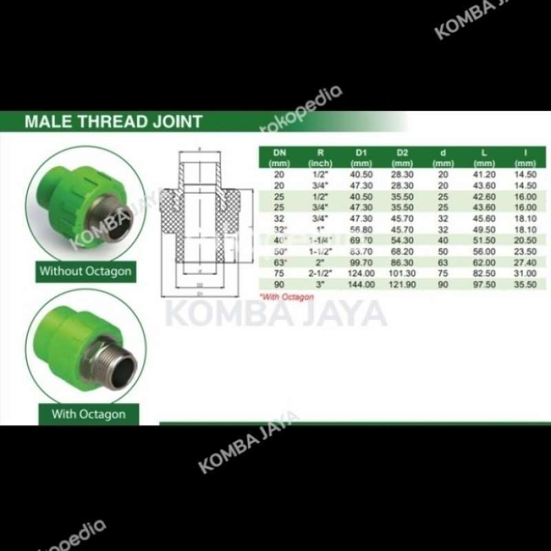 Jual Sdl 1 Inch Ppr Rucika Kelen / Sock Drat Luar 32mm Di Seller ...