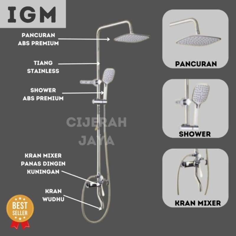 Jual Shower Tiang Set Kran Air Panas Dingin / Shower Kolom / Shower ...