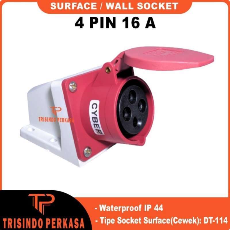 Jual New Surface Mounting Industrial Wall Socket 4p / 4 Pin 4pin 16a ...