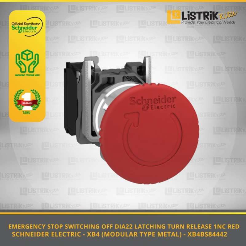 Jual Schneider D40 Emergency Stop Ttr Head - Xb4bs8442 Di Seller ...