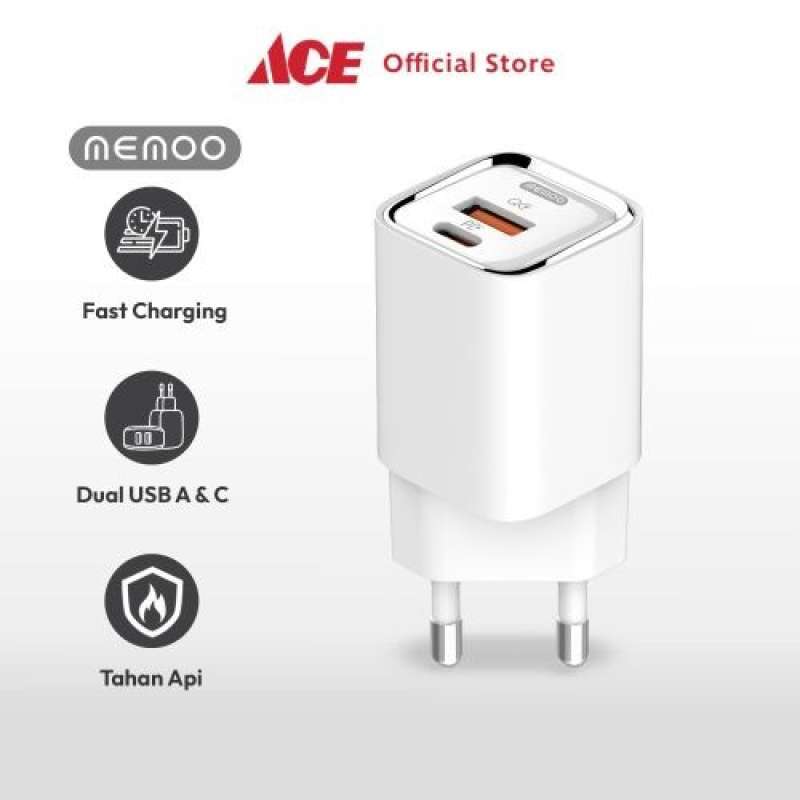 Jual Ace Memoo Kepala Charger Type C & Type A 30 Watt Di Seller Aghanim ...