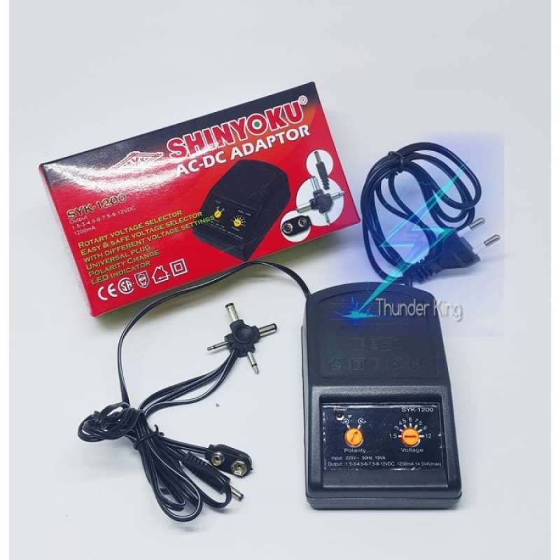 Jual Adaptor Universal Ac To Dc Sinyoku 1.5v - 12v Dc 1200ma Syk1200 Di ...